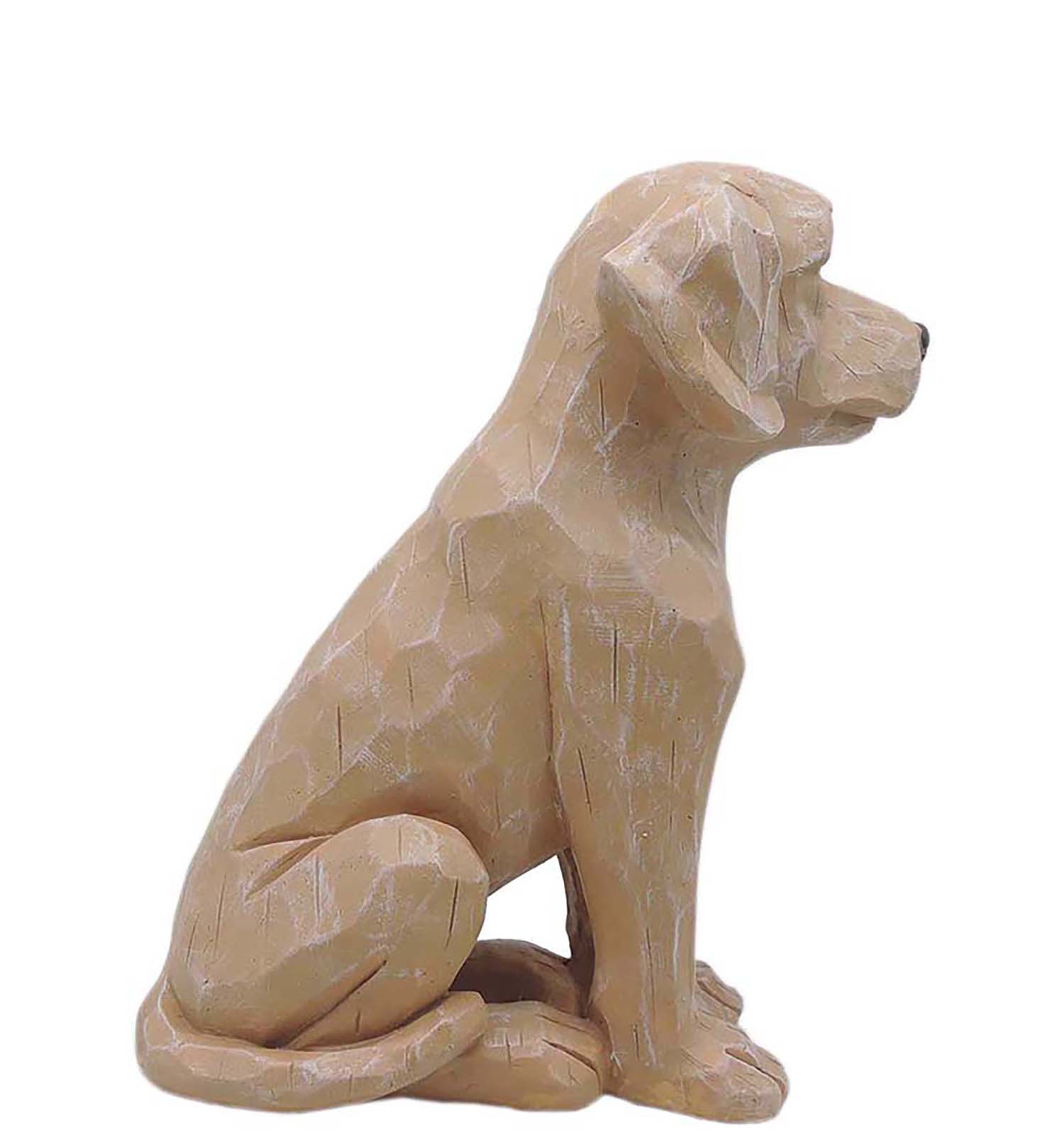 Light Brown Retriever Statue Retro Detail Sculpture Resin Dog Figurine...